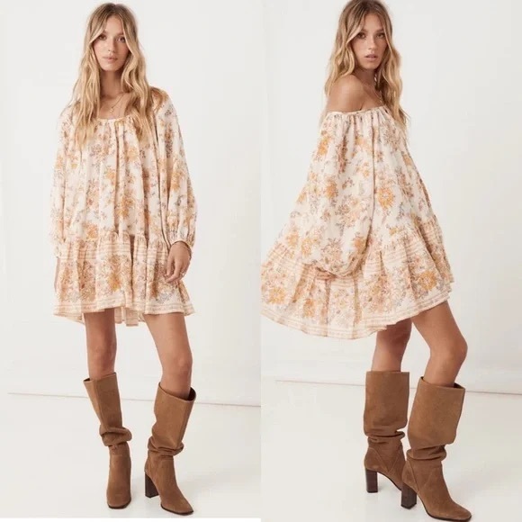 Spell | Dresses | Spell Meadowland Linen Tunic Dress Cream Nwt | Poshmark